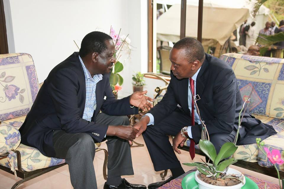 Uhuru Visits Raila Odinga To Console Him After The Death Of His Son